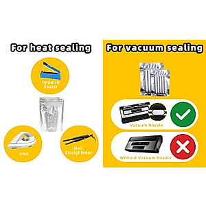 NewCrew 100pcs Mylar Bags for Food Storage with 300cc Oxygen Absorbers, Labels and Pens,10 Mil Extra Thick 1 Gallon,1 Quarter,½ Quarter 10”x 14”/6x9”/5x7” Stand-up Zipper Resealable Mylar Bags