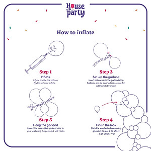 HOUSE OF PARTY Black Balloon Garland Kit - 5/12/18 Inch | Black Latex Balloons Different Sizes Pack for Halloween Birthday Party Decorations