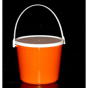 5-80 Ounce Red, Blue, Yellow, Orange and Green (1 of Each) Buckets and Lids, Made in America, Food Safe and Contains No BPA.