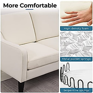 VINGLI 53" Loveseat,Mid-Century Modern Love Seat,Small Sofa Couch for Small Space for Living Room,Bedroom,Apartment,Studio,Beige