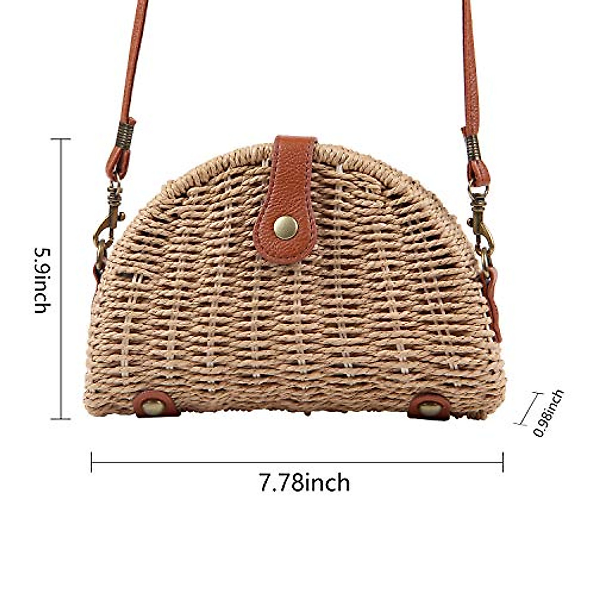 KUANG! Womens Straw Crossbody Bag Handbag Shoulder Clutch Messenger Handbags Beach Straw Purse for Ladies