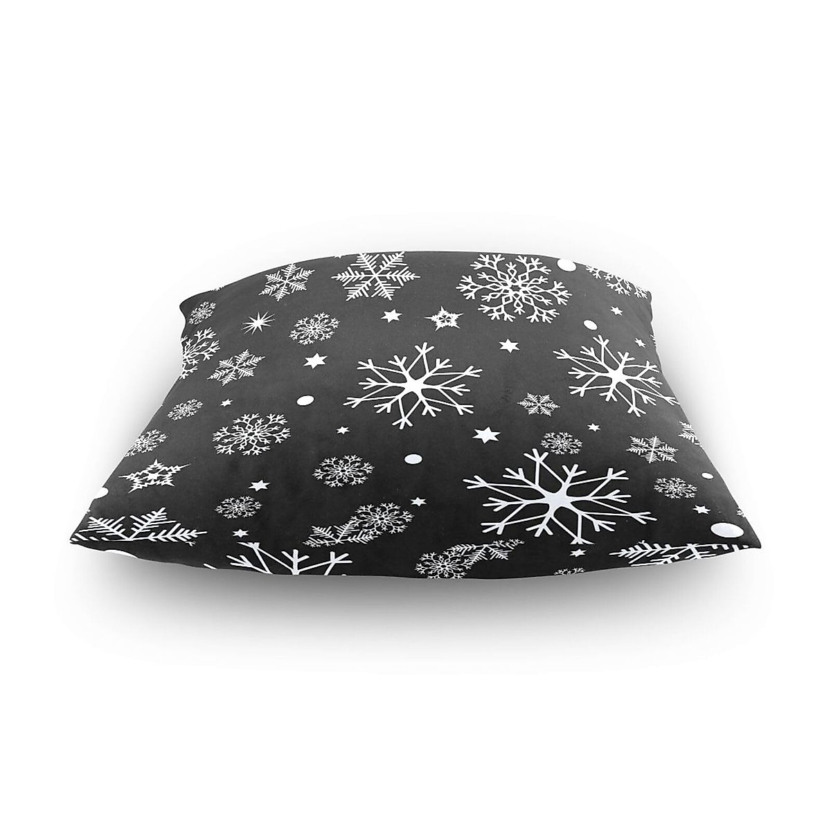 YETTASBIN Black Snowflake Throw Pillow Cover 20 x 20 Inch, Soft Square Cushion Case for Home Couch Sofa Bedroom Car Farmhouse Decor