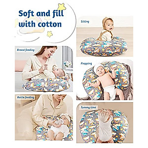 DF DUALFERV Nursing Baby Pillow Support Breastfeeding Pillow Infant Removable Cover Feeding Baby Pillow Washable Soft Snug Cotton Fits on Comfortable