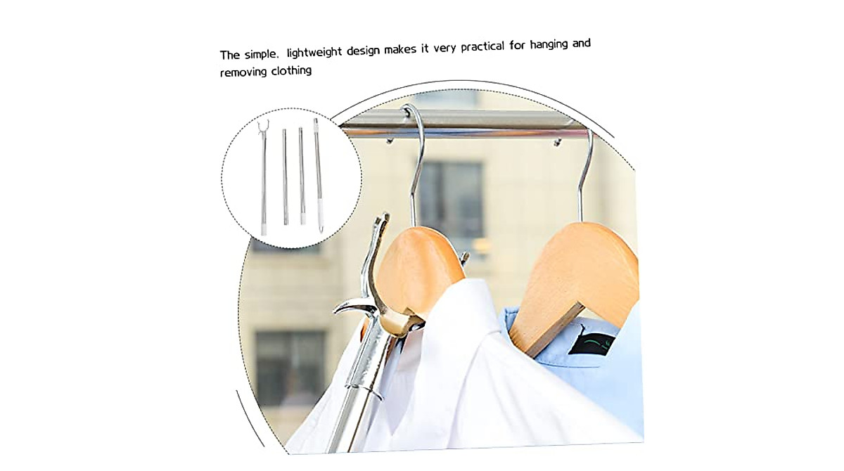 Zerodeko 2pcs Clothesline Rod Hooks - Durable & Versatile Utility Hooks