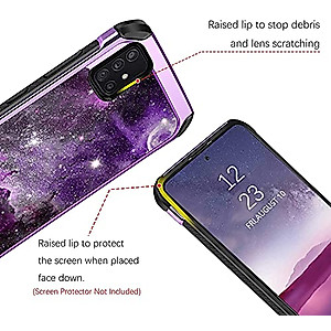BENTOBEN Galaxy A51 4G Case (NOT Fit 5G Version), Slim Glow in The Dark Shockproof Protective Dual Layer Hybrid Hard PC Soft TPU Bumper Nebula Space Design Phone Case for Samsung Galaxy A51 4G, Purple