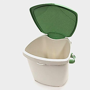 Redmon For Kids Sure-Close Kitchen Food Scrap Lid Pail, Tan-Eco Green