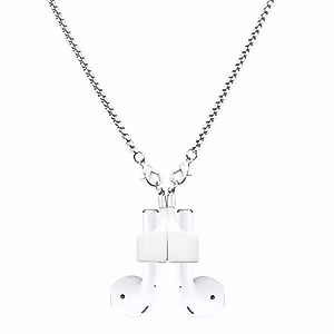 Airpod Strap Necklace Holder Magnetic, Anti-Lost Stainless Steel Lanyard Cord for Neck Compatible with AirPods 1/2/Pro (Silver Chain)
