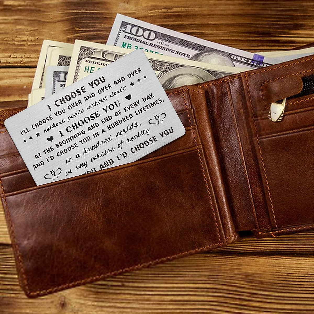 Jzxwan I Choose You Gift, Romantic Christmas Anniversary Card, Meaningful Wedding Day Gift for Groom from Bride, Personalized Marriage Anniversary Valentine's Card, Sentimental Gifts for Men