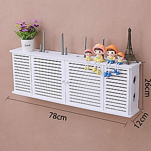 Good home Multifunctional Wall - Mounted Wireless Router Storage Box-Wall-Mounted WiFi Multimedia Set-top Box Shelf White Wall Decorative Shelf TV Cabinet DV Shielding Box