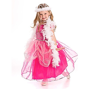 Little Adventures Deluxe Pink Princess Dress Up Costume (Medium Age 3-5) - Machine Washable Child Pretend Play and Party Dress with No Glitter