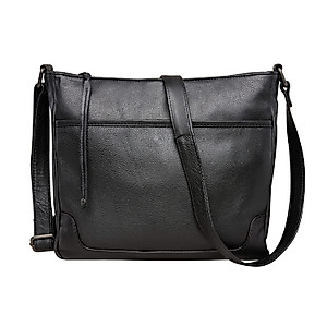 Locking Concealed Carry Lydia Leather Crossbody by Lady Conceal with Universal Holster for Medium to Large Frame Handgun (Black)