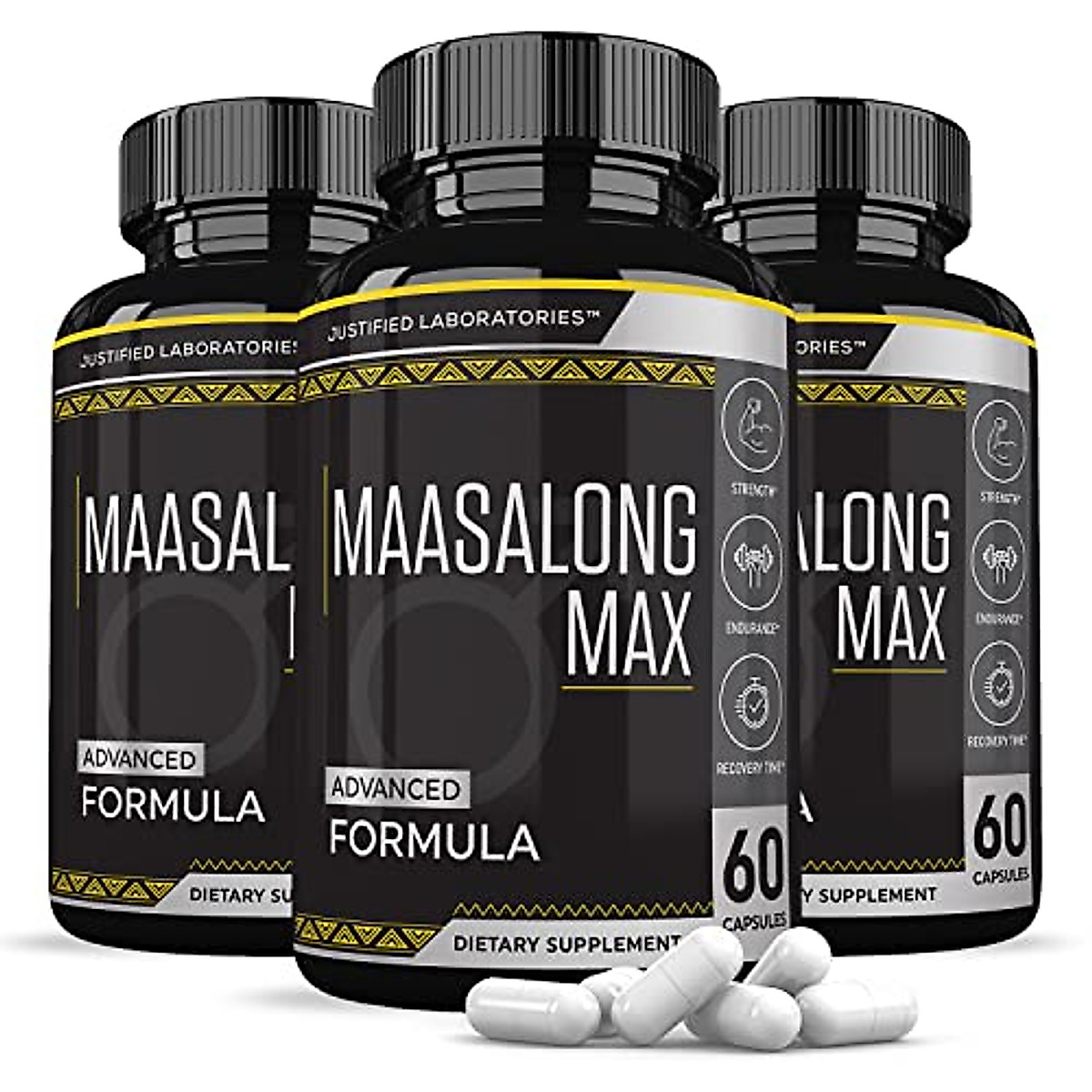 (3 Pack) Maasalong Max 1600MG All Natural Advanced Men's Health Masalong Formula 180 Capsules