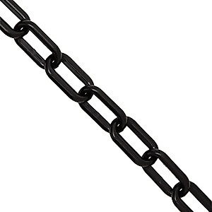 100-Feet Plastic Chain Links - Privacy Safety Barrier for Fence, Gate, Privacy (1.5-Inch, Black)