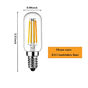 SHUWDKAR E14 LED Bulb 4W Equal 40W LED Candelabra Bulb Warm White 2700K T6 Clear Vintage E14 European Base Edison Bulb for Chandeliers,Ceiling Fan,Pendant,6 Pack