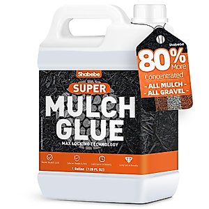 Mulch Glue for Landscaping, 1 Gallon Mulch Glue, Ready to Use Fast-Dry Non-Toxic, Strong Mulch Gravel Glue, Rock Glue, Mulch Glue for Garden, Mulch Glue Binder, Mulch Lock and Pea Gravel Stabilizer