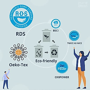 puredown Goose Down Feather Sleeping 100% Cotton Pillow Cover Down proof, Standard/Queen, Gusseted, Set of 2.