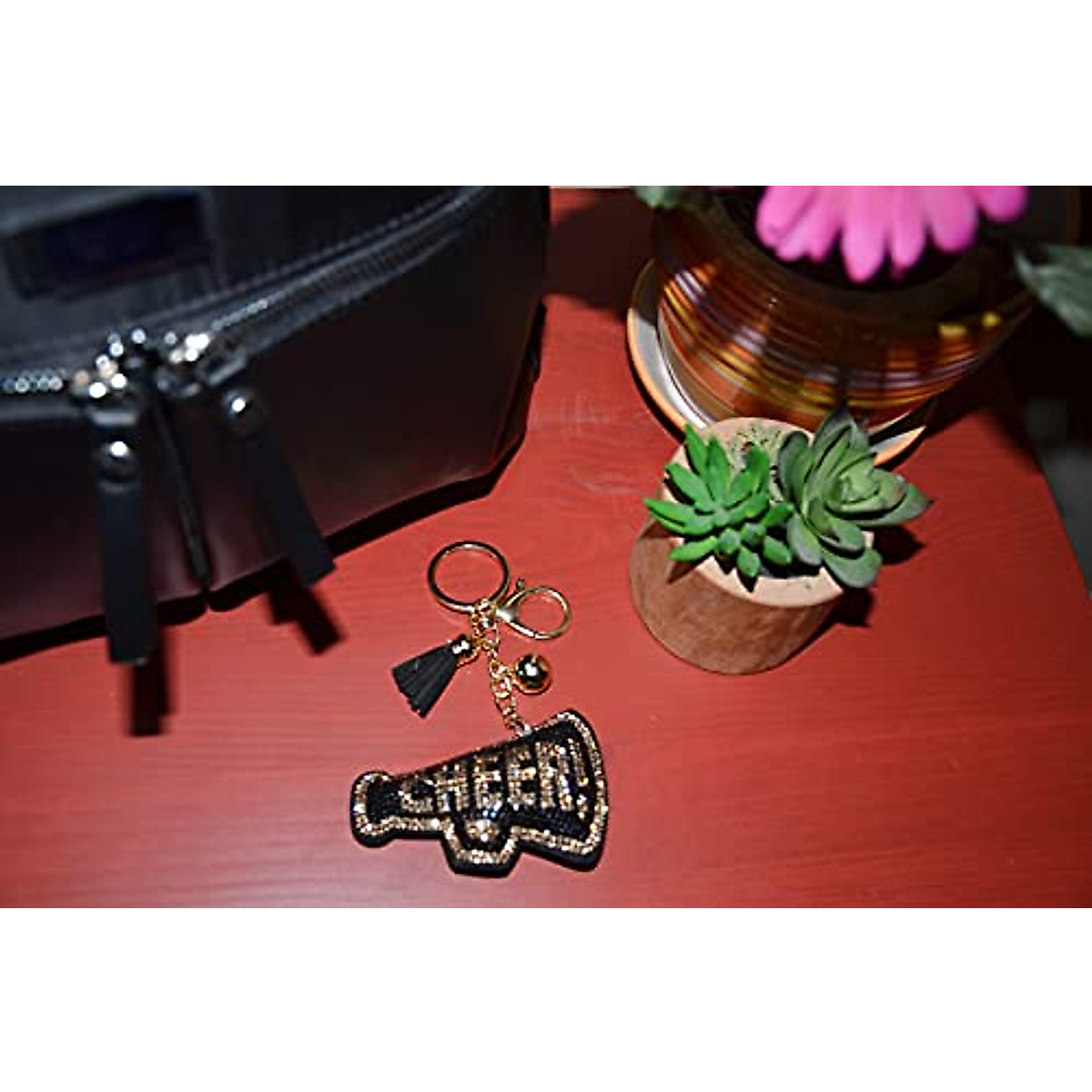 Cheer Keychain for Girls, Bling Cheerleader Backpack Keychain, Cheer Bag Charms