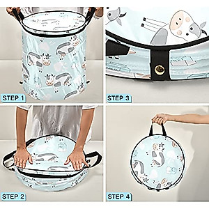 Cows Milk Pop Up Laundry Hamper with Lid Foldable Storage Basket Collapsible Laundry Bag for Camping Picnics Bathroom