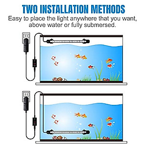 iKefe 11" Color Changing LED Fish Tank Aquarium Submersible Light with Remote/Colored Aquarium LED Tank Lights Fixture for Underwater Decorations, Plant Grow, Saltwater Freshwater Fish, KR5011