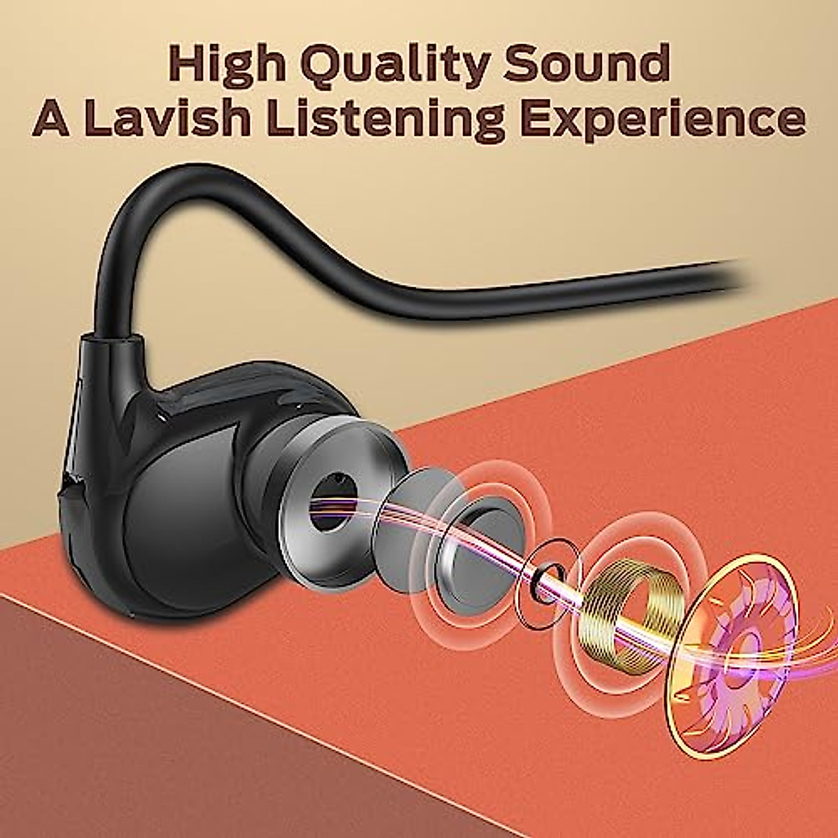 BUGANI Open Ear Headphones Conduction Bluetooth Earphones Wireless USB-C Fast Charging 8 Hours Playtime IPX5 Waterproof for Outdoor Sports Hiking Earbuds Kids Students Children Teenagers Girls Boys