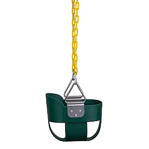New Bounce Toddler Swing Seat - Outdoor Baby Swing, Fully Assembled with Coated Chains and Rust-Proof Stainless Steel - Your Child Will Love This Heavy Duty High Back Full Bucket Swing