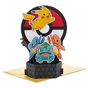 Hallmark Pop Up Birthday Card for Kids (Pokémon) Paper Wonder 3D Card for Birthday Boy