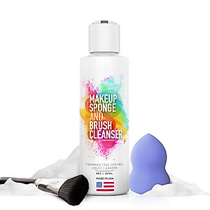 IMPRESA Makeup Sponge Cleaner - 8 oz - Removes Tough Stains, Residue, and Build-Up - Compatible with Foam Makeup Sponges and Beauty Blenders - Fragrance-Free and Dye-Free