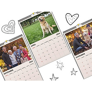 Custom Calendar 2024 Premium Quality Personalized Calendar with Your Own Pictures from AURUM AGE Photo Wall Calendar (Large 11'' x 16.5'' Made in USA)