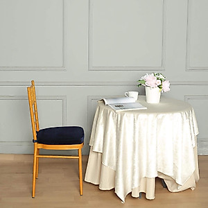 TABLECLOTHSFACTORY 2&quot; Thick Navy Blue Chair Pad Skid Proof Backing Seat Cushion with Premium Velvet Fabric