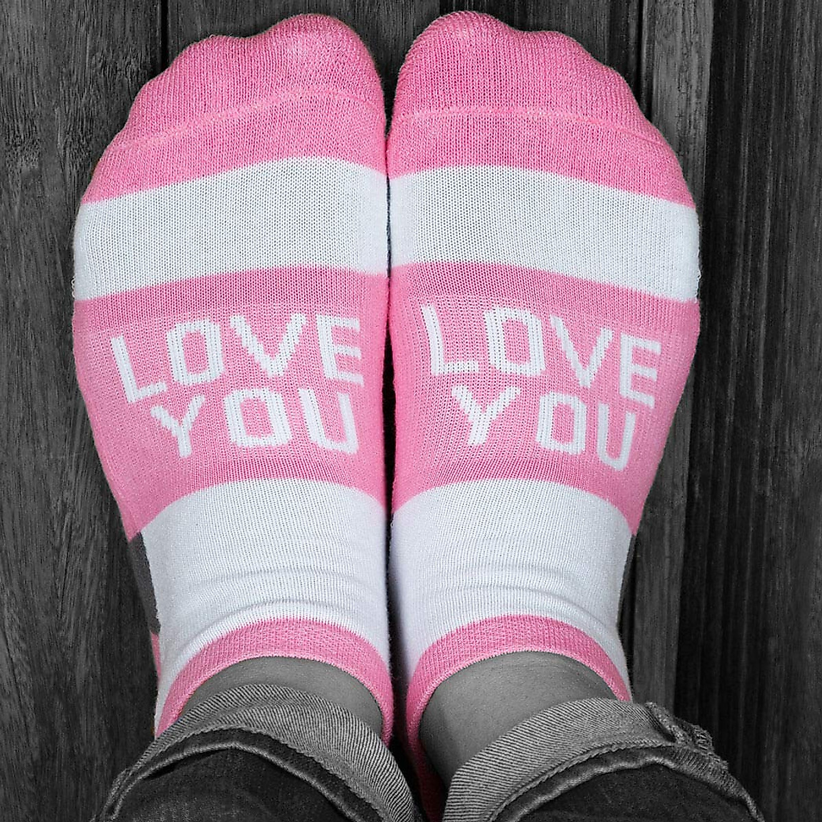 Inspirational Athletic Running Socks | Women's Woven Low Cut | Love You Grandma