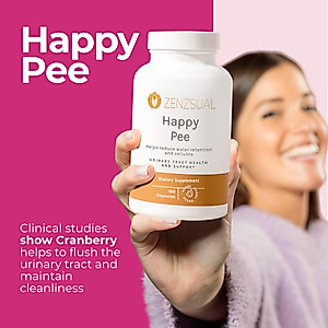 ZENZSUAL Happy Pee – Urinary Tract Support with Organic Cranberry and D-Mannose - Comprehensive UTI Pain Relief Support for Women - 120 Capsules