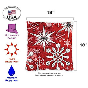 Toland Home Garden Snowflake Salutations 18 x 18 Inch Indoor, Pillow, Case (2-Pack)
