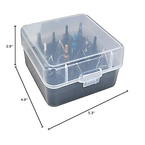 MTM BH16 Broadhead Box Broadhead Box - Holds 16 fixed or Mech. USA Made, Clear