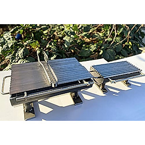 Hibachi Grill Metal Portable Fire Pit, Outdoor Fire Pit, Backyard Fire Pit Bowl, Stainless Steel Charcoal Grill Kebab BBQ Portable Grill