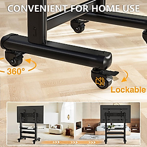 Mobile TV Cart Rolling TV Stand with Wheels for 55-100 Inch LCD LED Flat Curved Screens up to 250 lbs, Max VESA800x600 mm Heavy Duty Portable Floor TV Stand Large Base Trolley Height Adjustable