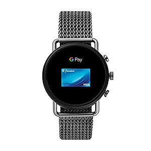 Skagen Connected Falster 3 Gen 5 Stainless Steel Mesh Touchscreen Smartwatch, Color: Gunmetal (Model: SKT5200)