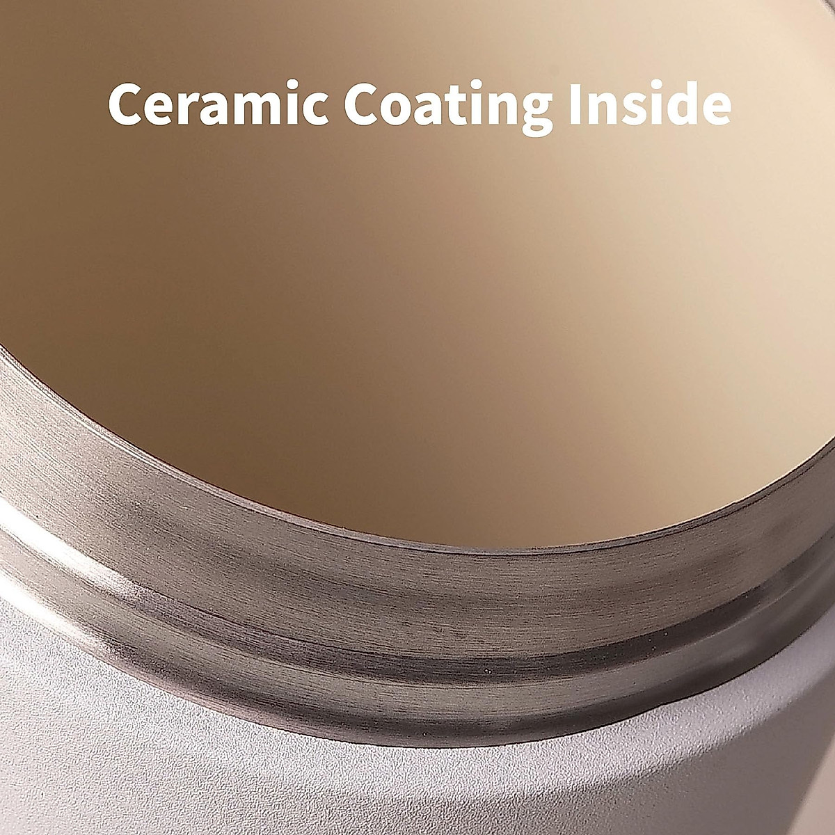 ACEVIDA 28oz Stainless Steel Double Insulated Tumbler with Ceramic Coating Inside, Magnet Design to Attract the Lid, Leakproof, Silicone Top Straw, Silicone Carry Loop, Fit in Cup Holder (Peach)