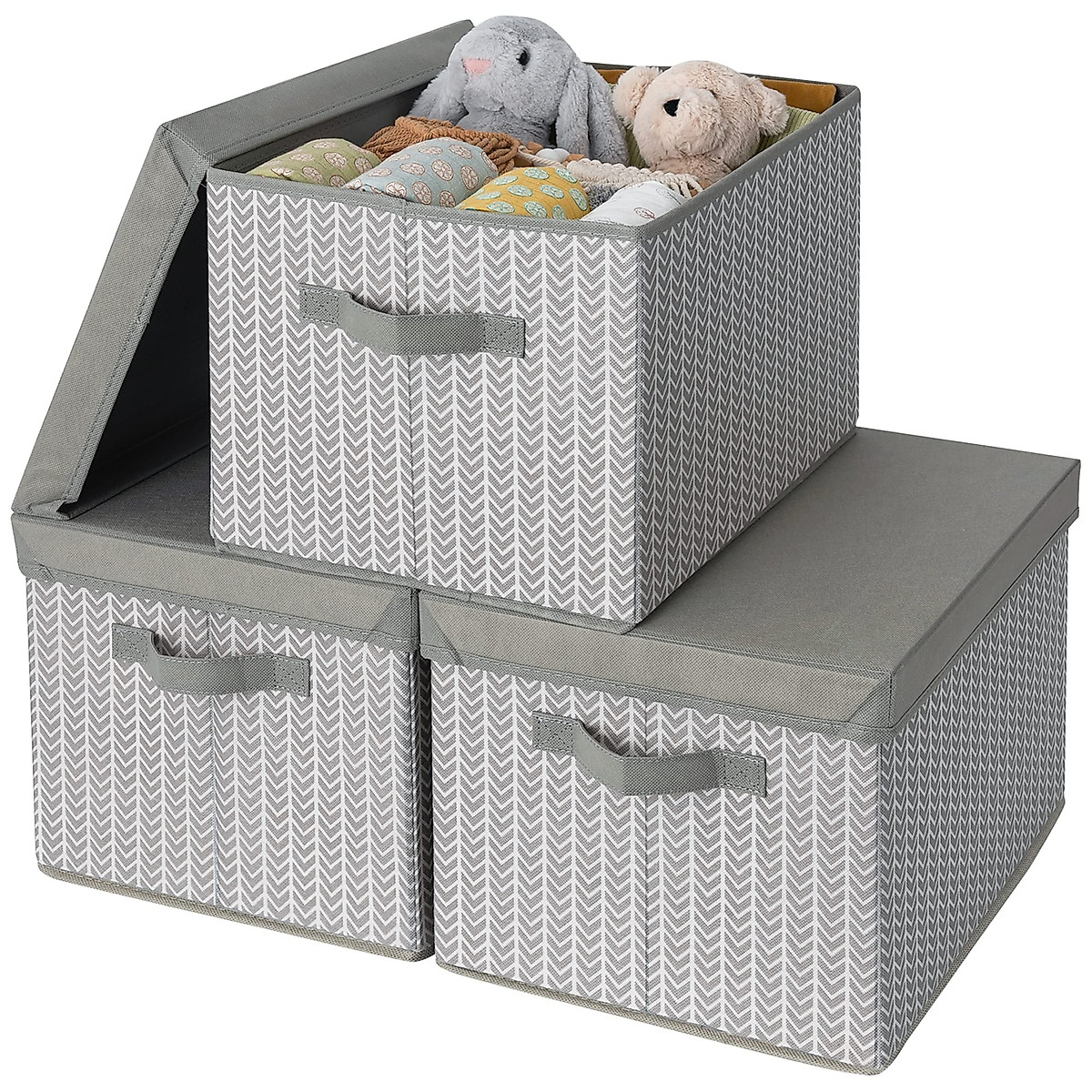 GRANNY SAYS Bundle of 3-Pack Closet Storage Boxes & 2-Pack Wicker Storage Baskets for Shelves