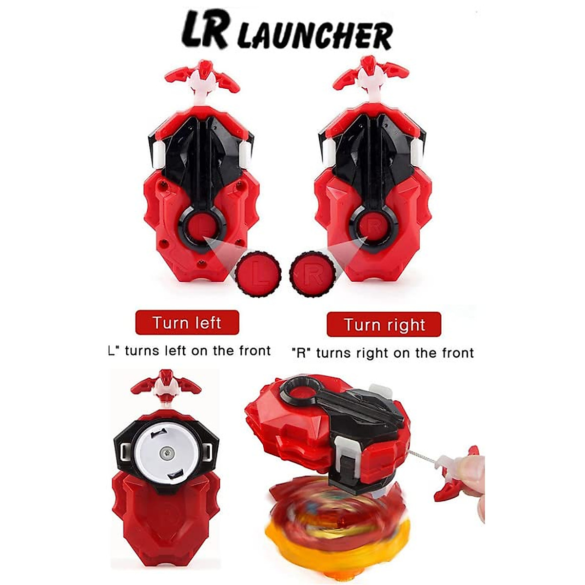 Bay Blades for 8-12 B-184 Launcher Set Gaming Top Toys B-145 DX Starter Venom Diabolos.Vn.B Bey Battling Tops Burst Left and Right Launcher Grip Play Blade Blades for Boys 6-8 Festival Gift