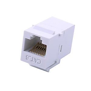 RJ45 Keystone Coupler - 20Pack iGreely Cat6 Cat5e Cat5 Compatible 8P8C Ethernet Network Jack Insert Snap in Adapter Connector Port Inline Coupler for Wall Plate Outlet Panel-White