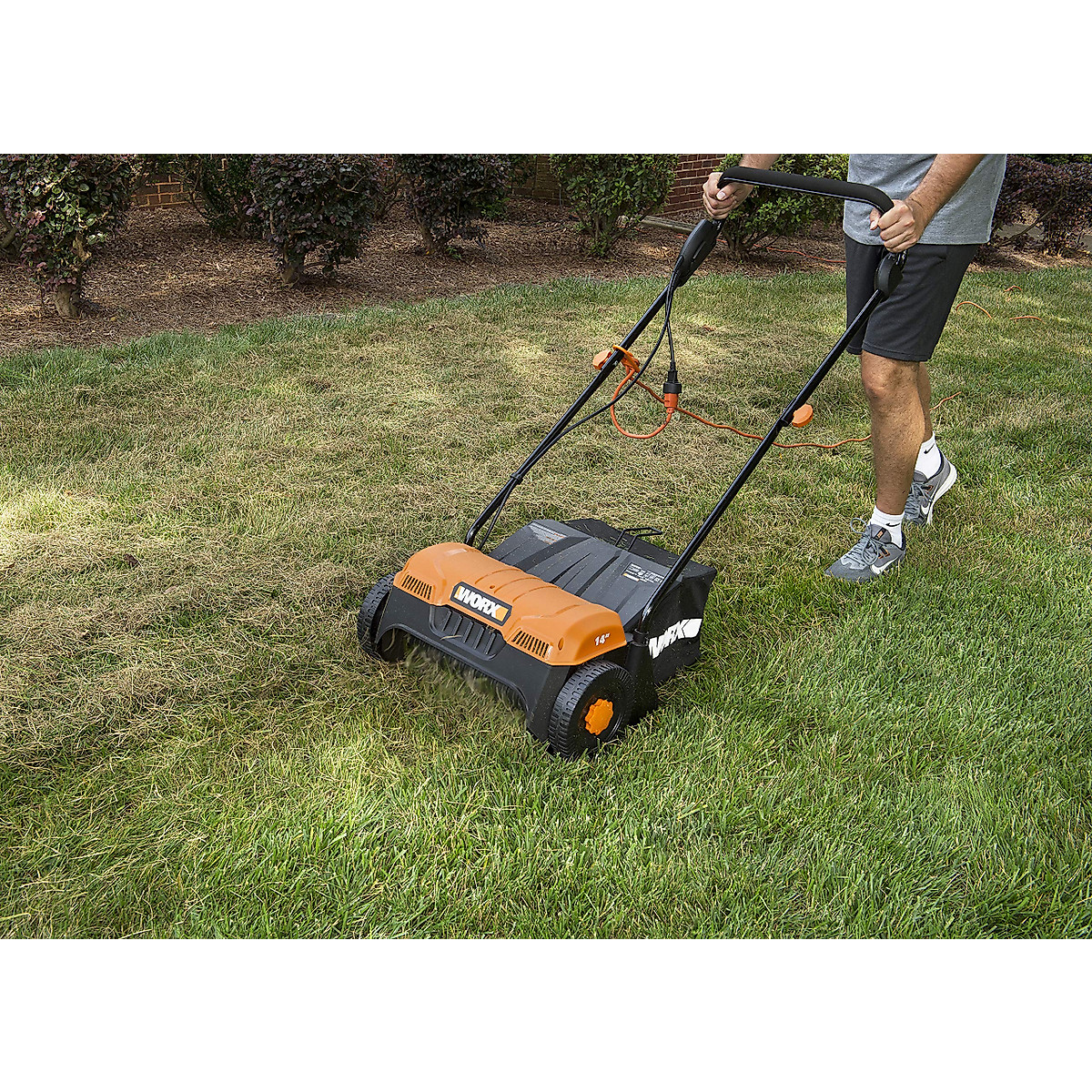 WORX WG850 12 Amp 14 Inch Corded Electric Dethatcher, Black