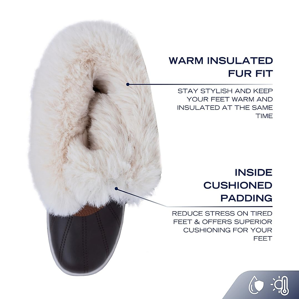 NAUTICA Women's Lace-Up Winter Snow & Rain Boots - Water-Resistant Insulated Boots with Cozy Faux Fur Lining for Warmth and Comfort-Glenoak-Brown Size-10