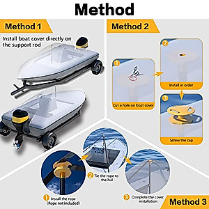 Boat Cover Support Poles Stand System Stable Base Height Adjustable Aluminum Boat Pontoon Cover Poles Post Marine Grade Aluminum Bimini Boat Tarps Winterization Cover Stand