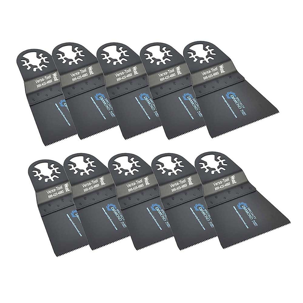 Versa Tool MB10D 65mm HCS Multi-Tool Saw Blades 10/Pk Fits Fein Multimaster, Dremel, Bosch, Craftsman, Ridgid Oscillating Tools