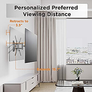 ProHT Articulating TV Wall Mount TV Stand(05416) Full Motion for Most 23”- 55” 3D LED, LCD TVs and Screens, +15°~ -15°Tilt; +90°~ -90° Swivel, VESA up to 400x400,Max Load 66lbs