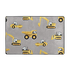 NiYoung Construction Trucks Area Rugs, Bedroom Living Room Kitchen Mat, Children Play Rug Carpet Bath Mat, Throw Rugs Carpet Yoga Mat