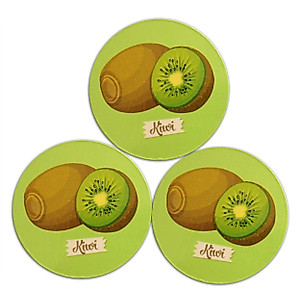 Novel Merk Kiwi Fruit Refrigerator Magnets, Small Circle Kiwifruit & Banner Design for Fridge, Gifts, Decor, Party Favors, & Prizes (10 Pack)
