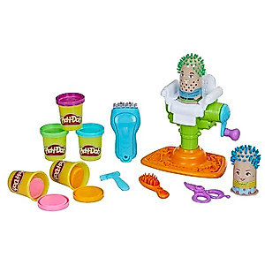 Play-Doh Buzz 'n Cut Fuzzy Pumper Barber Shop Toy with Electric Buzzer and 5 Non-Toxic Play-Doh Colors, 2-Ounce Cans (Amazon Exclusive)