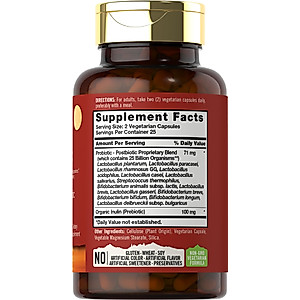Carlyle Prebiotic, Probiotic & Postbiotic | 25 Billion CFU | 50 Powder Pills | Men and Women's Digestive Health | Vegetarian and Non-GMO Supplement
