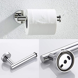 MARMOLUX ACC Bathroom Hardware Set Towel Racks 4 Pieces Hand Towel Ring Holder-Toilet Paper Holder-Towel Hook-Towel Bar Heavy Duty Wall Mount Bathroom Accessories SUS 304 Stainless Steel Mirror Finish